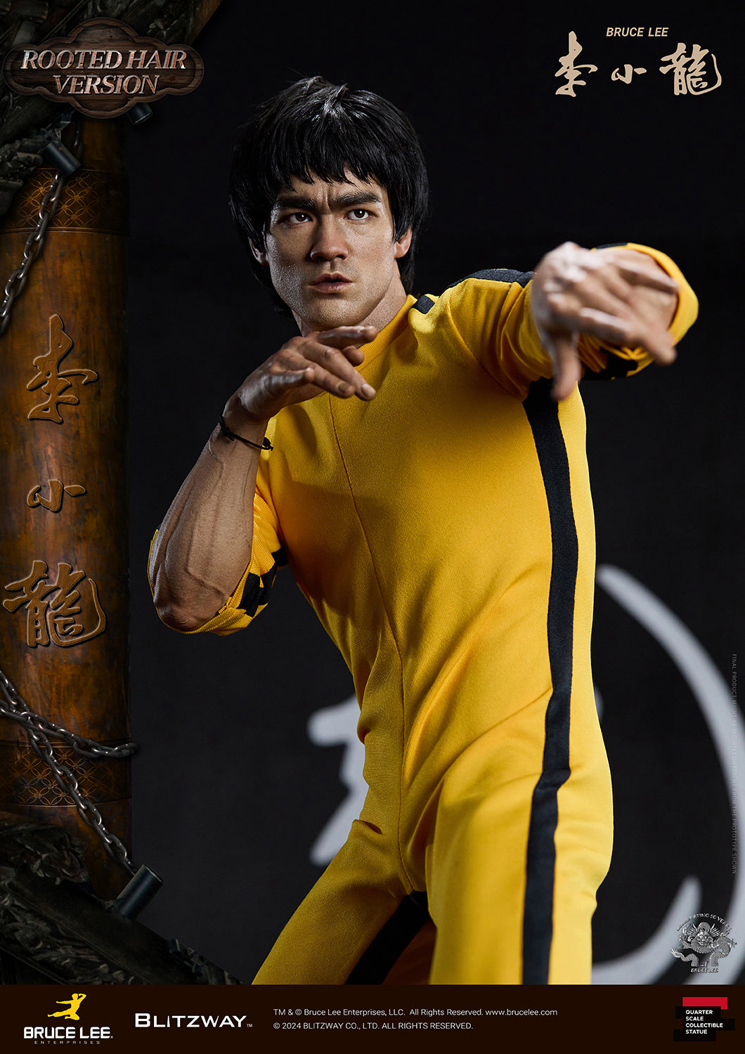 Bruce Lee (Tribute - 50th Anniversary - Rooted Hair) 1/4 Scale Statue ...