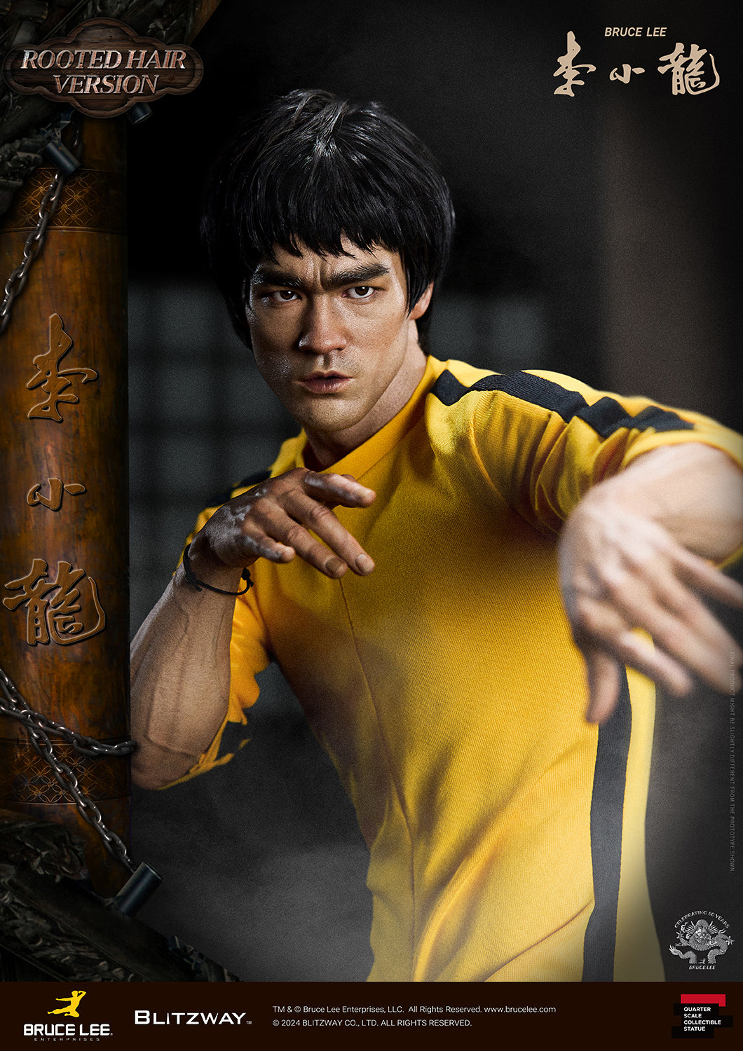 Bruce Lee (Tribute - 50th Anniversary - Rooted Hair) 1/4 Scale Statue ...