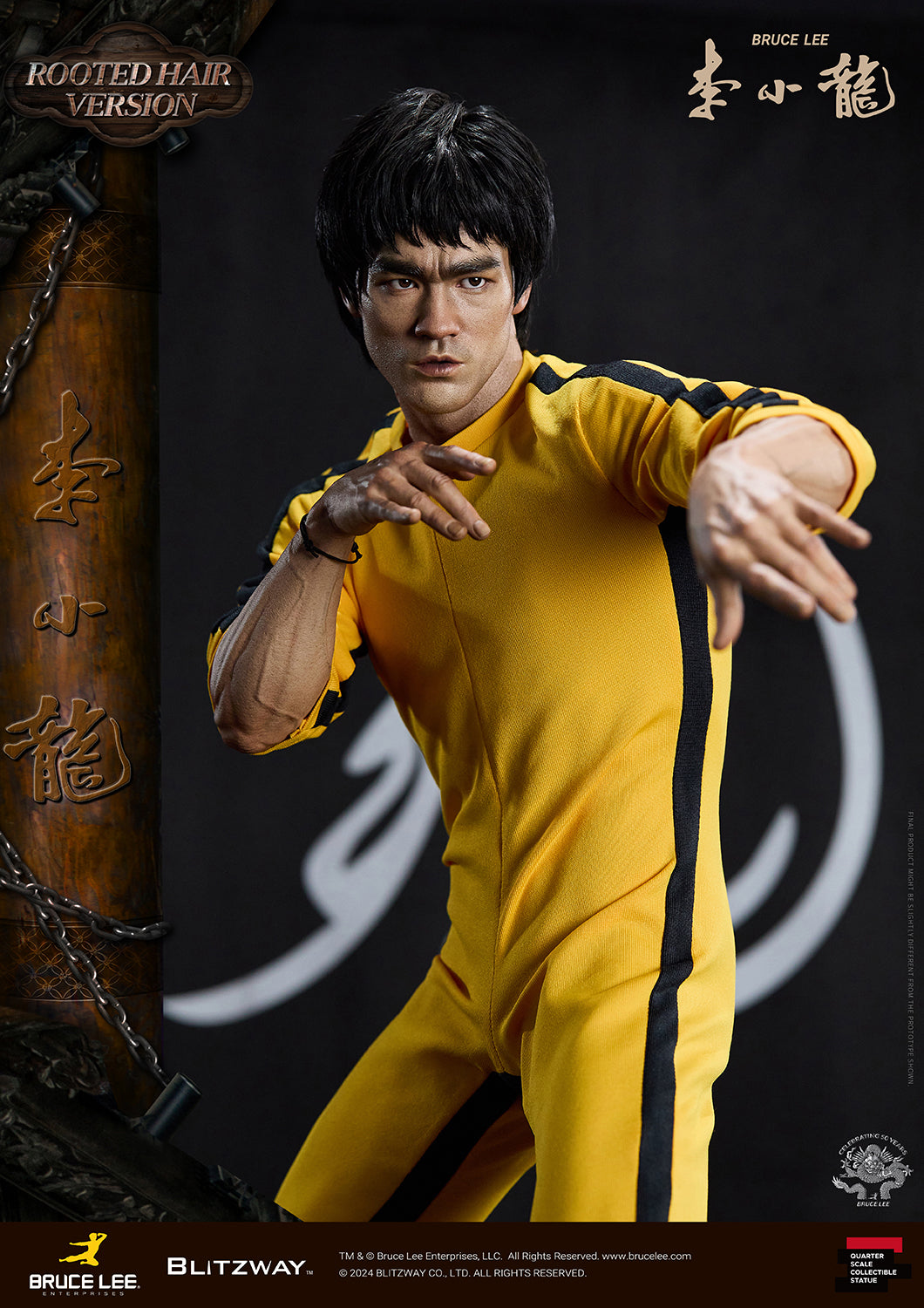 Bruce Lee (Tribute - 50th Anniversary - Rooted Hair) 1/4 Scale Statue ...