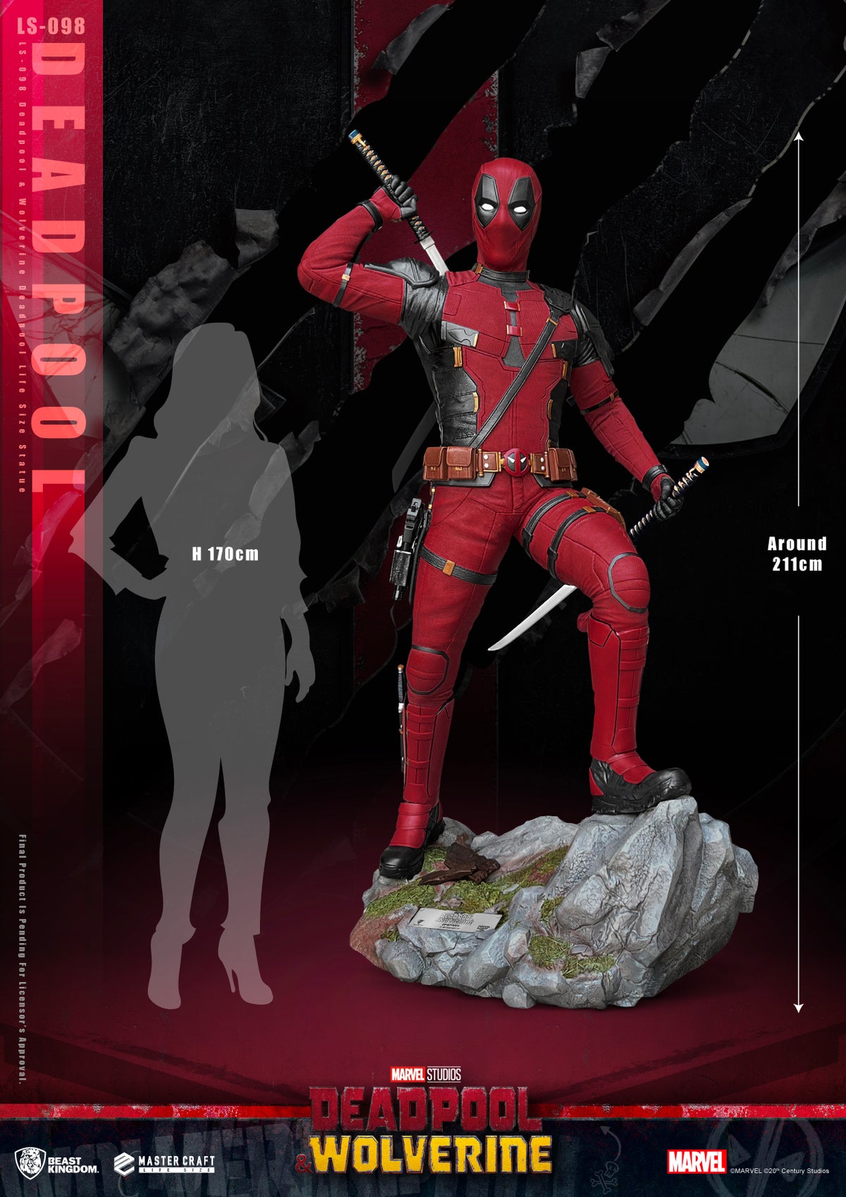 Deadpool & Wolverine - Deadpool LS-098 Life-Size Statue - Spec Fiction Shop