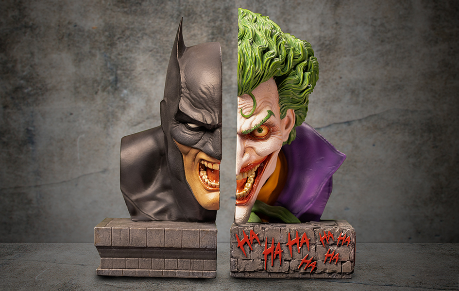 Batman & Joker Nemesis Split-Faced Bookend 1/2 Scale Busts - Spec ...