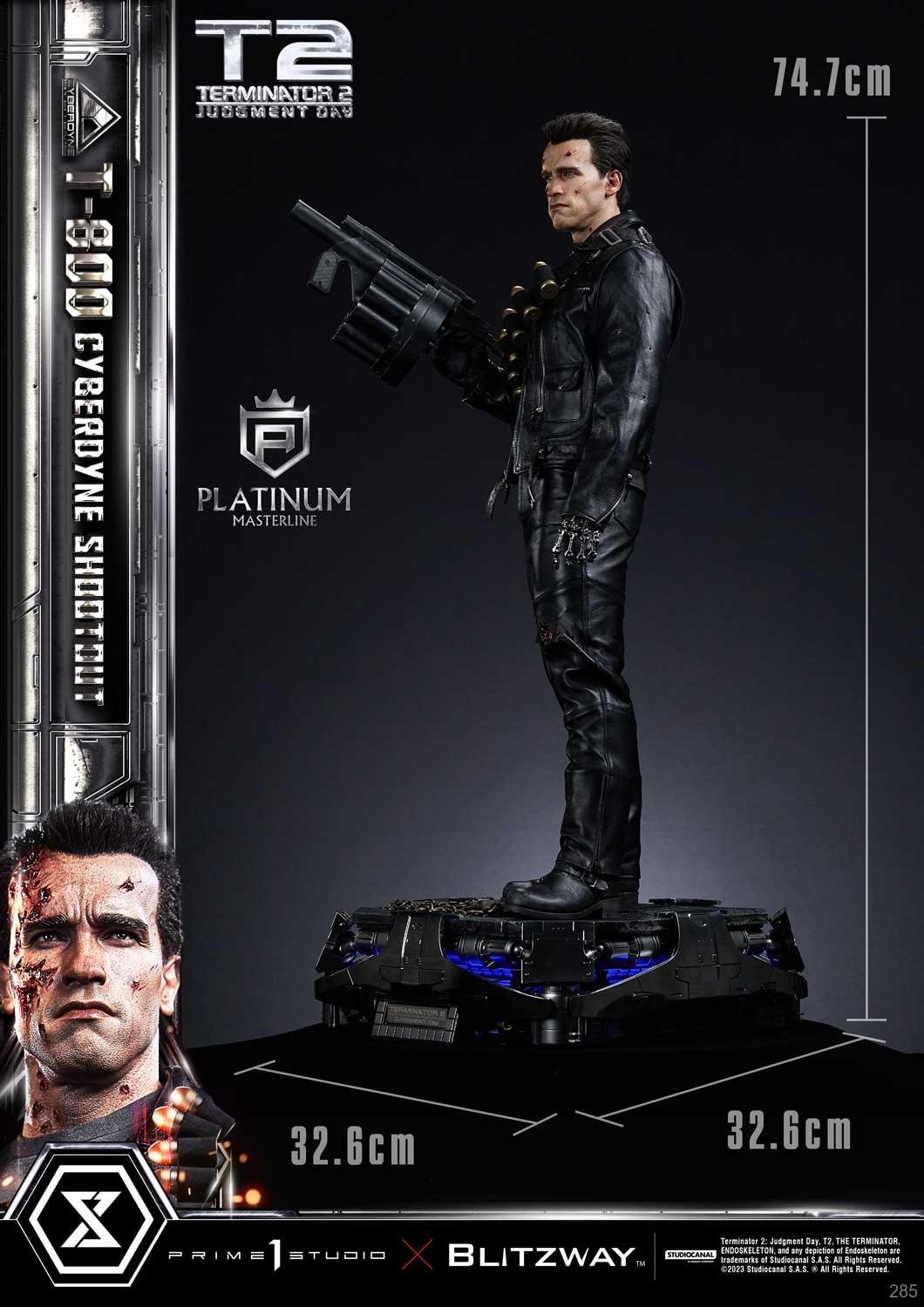 Terminator 2 - Cyberdyne Shootout T-800 (Rooted Hair) 1/3 Scale Statue ...