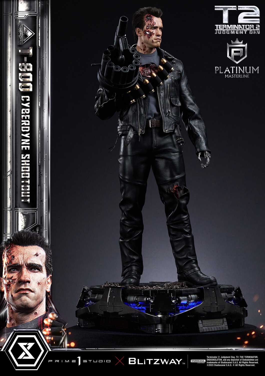 Terminator 2 - Cyberdyne Shootout T-800 (Rooted Hair) 1/3 Scale Statue ...
