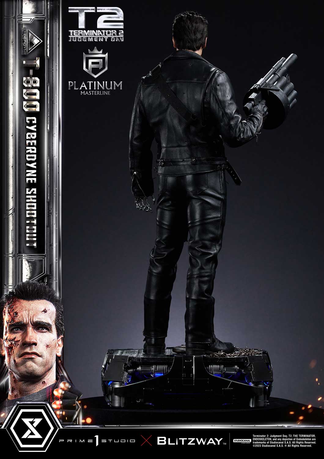 Terminator 2 - Cyberdyne Shootout T-800 (Rooted Hair) 1/3 Scale Statue ...