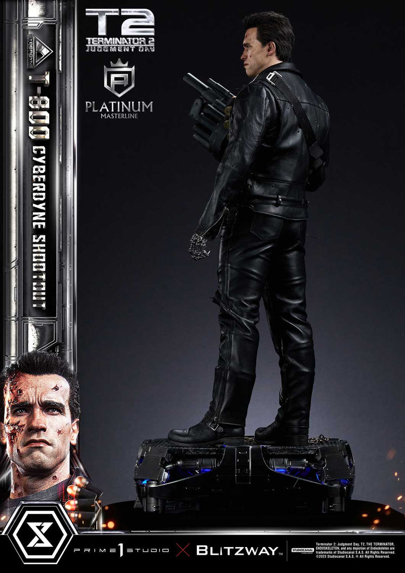 Terminator 2 - Cyberdyne Shootout T-800 (Rooted Hair) 1/3 Scale Statue ...