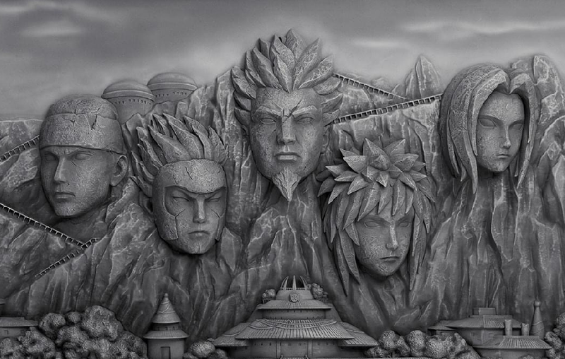 Naruto Shippuden - Hokage Rock (Stone Coloured Version) 3D Art Frame ...