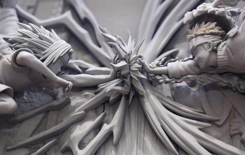 Naruto vs Sasuke at The Valley of The End Mural Statue - Spec Fiction Shop