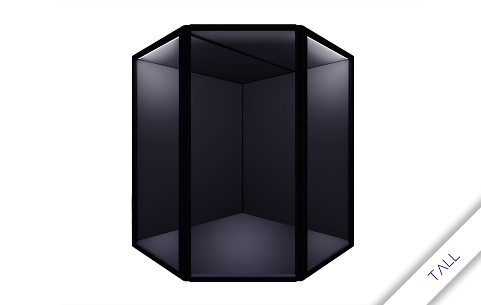 Moducase SIXTH - 45° Corner Display Case (Tall - 98cm) - Spec Fiction Shop