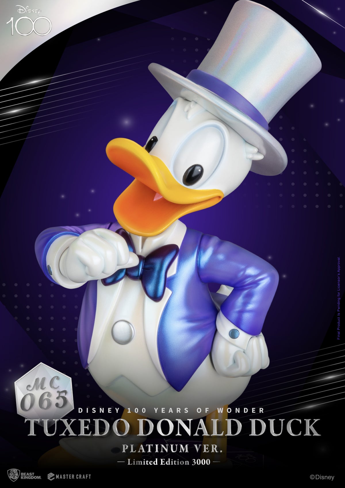 Tuxedo Donald Duck Master Craft Special Edition (Platinum Ver.) Statue ...